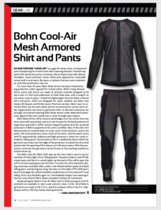 NEWS: Cool-Air Mesh Shirt and Pants – Bohn Body Armor