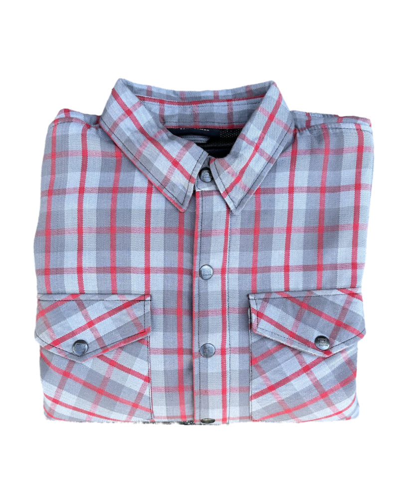 Flannel Riding Shirt – Red + Grey Plaid